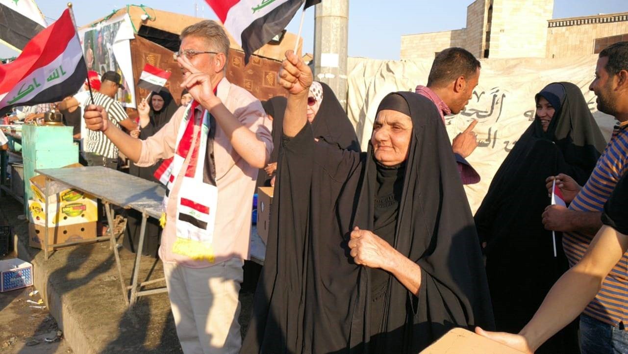 Civilian protesters in Bagdad, November 2019. Photo: NUIJ