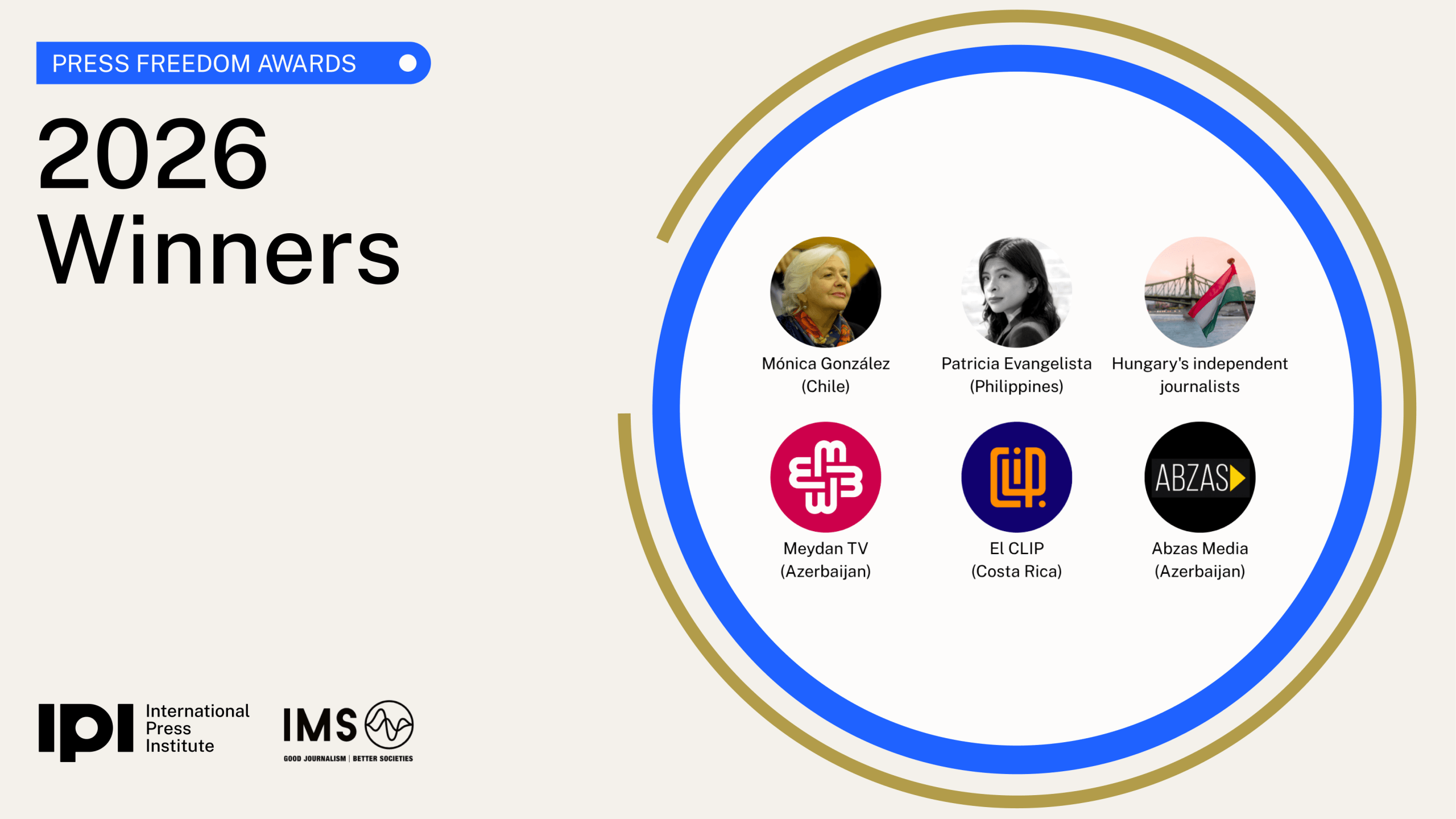 IPI and IMS announce 2026 recipients of World Press Freedom Hero and ...